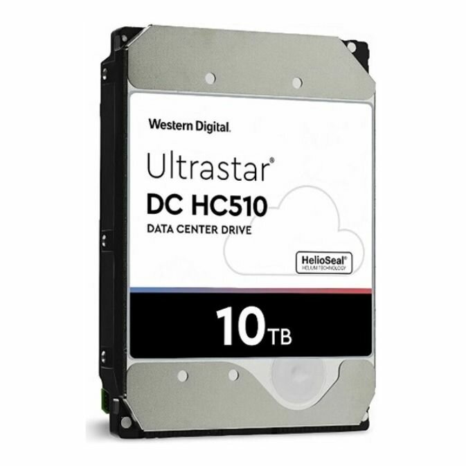 3.5" 10 ТБ Жесткий диск Western Digital WD Ultrastar DC HC510 (0F27477_HUH721010ALE600) - SATA3 6.0 Гбит/с, 7200 об/мин, кэш памяти - 256 МБ