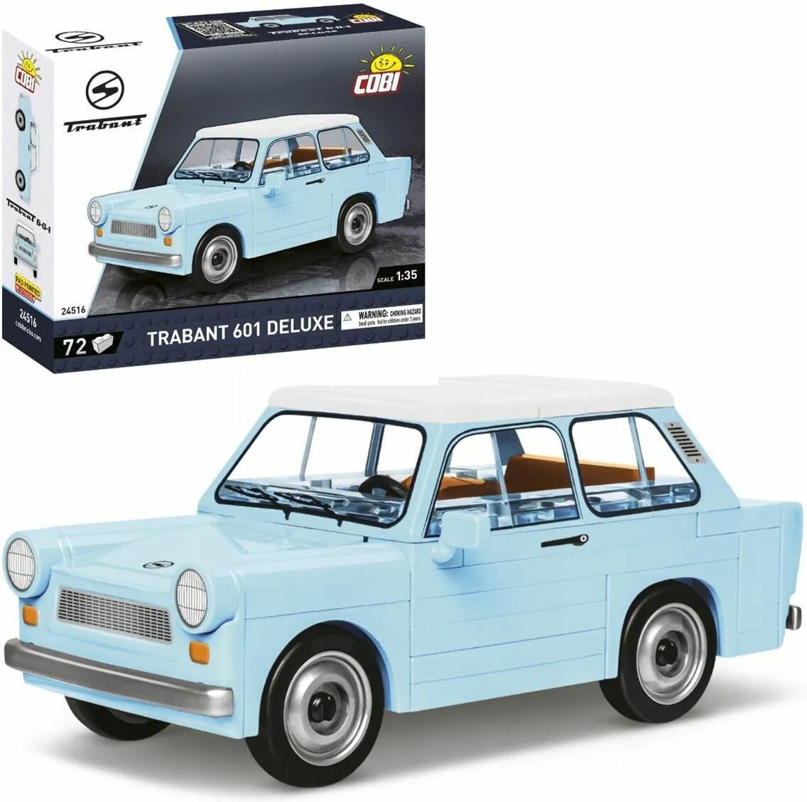 Конструктор пластиковый Cobi Trabant 601 Deluxe -Трабант 601 Делюкс - 71эл. - Коби 24516