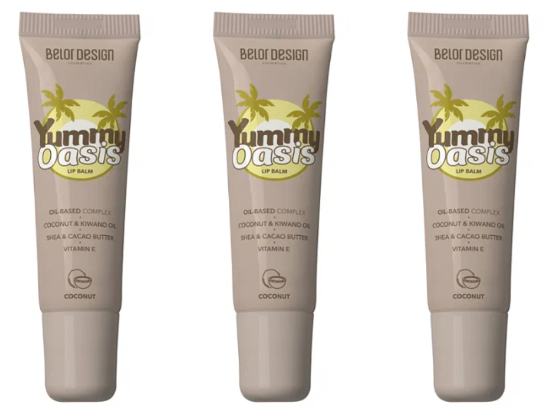 Бальзам для губ Belor Design Yammy Oasis Coconut, 10,5 г, 3 шт
