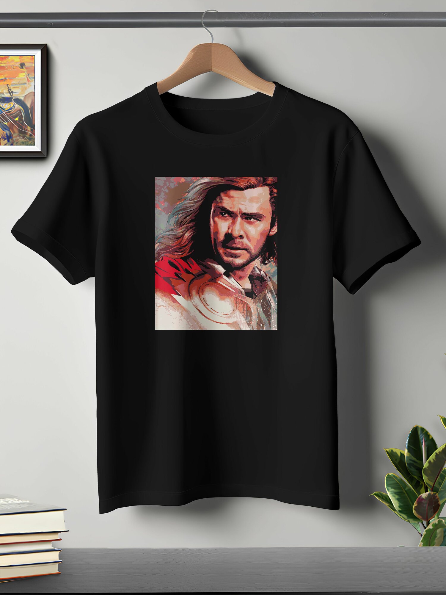 Футболка ONEQ унисекс 56-58 (3XL) размер с принтом Тор, черная