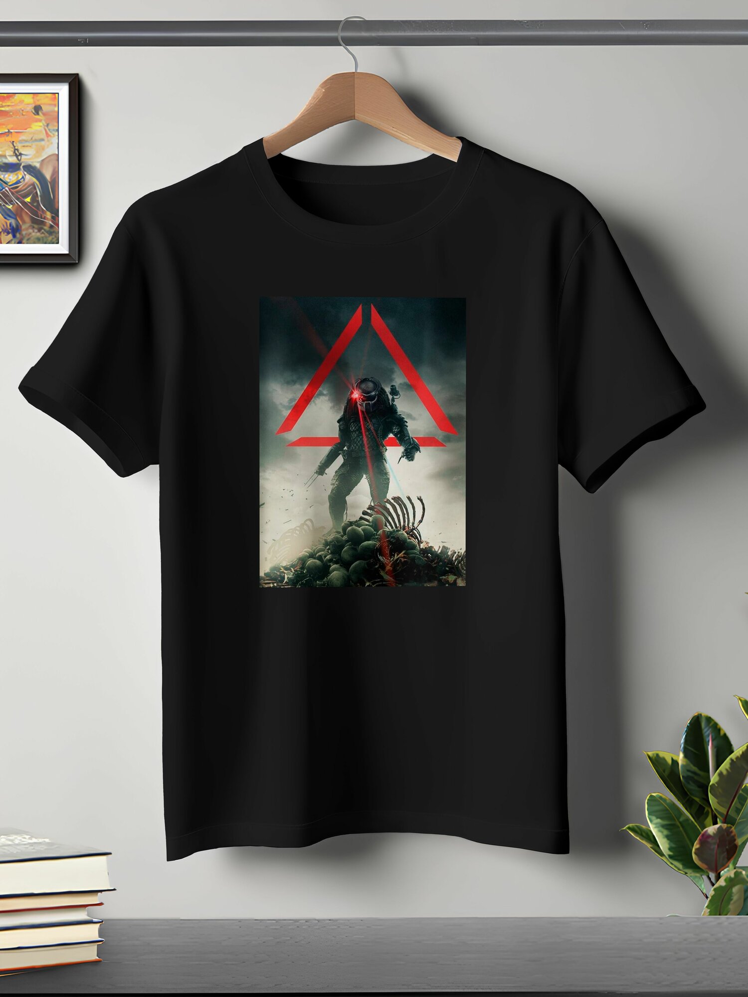 Футболка Детская ONEQ 116 (6-7) размер с принтом Хищник, черная