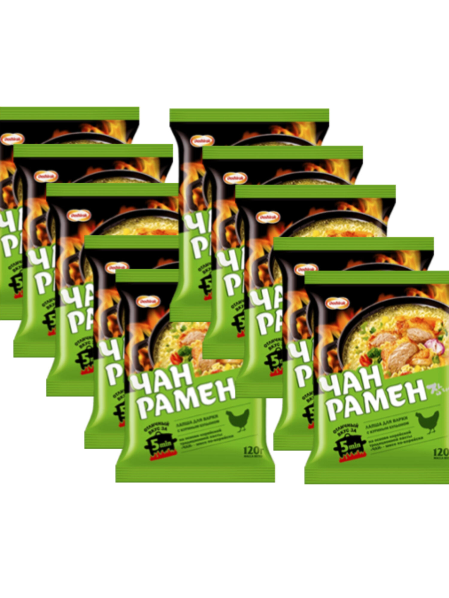 Лапша для варки Чан Рамён со вкусом курицы 120 г 10 шт