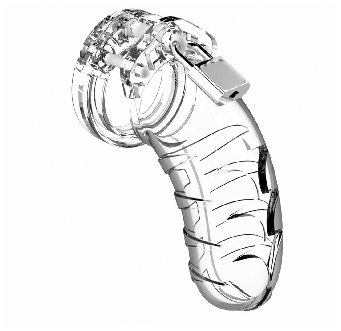 Прозрачный мужской пояс верности Model 04 Chastity 4.5 Cock Cage, прозрачный