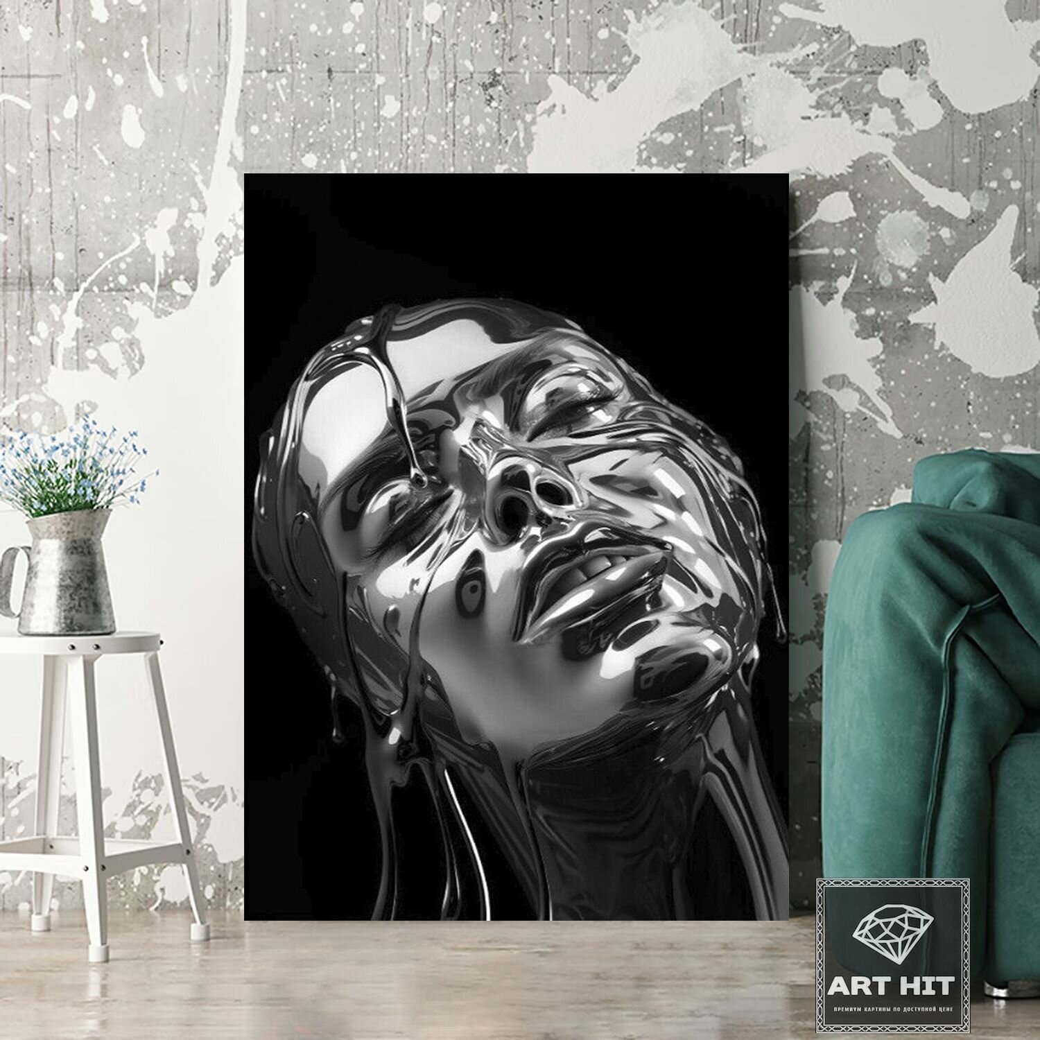 Картина Лица серебряных людей, 50х70 см.