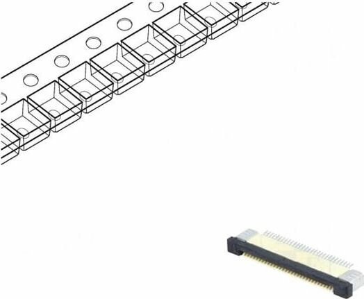 Разъем CONNFLY DS1020-09-30VBT1B-R Разъем: FFC (FPC) горизонтальный PIN: 30 ZIF SMT 500мА луженые 1шт