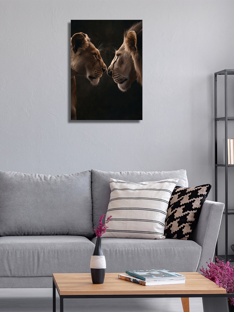 Картина на холсте LOFTime 50Х70 Лев львица кор 3 К-1055-5070