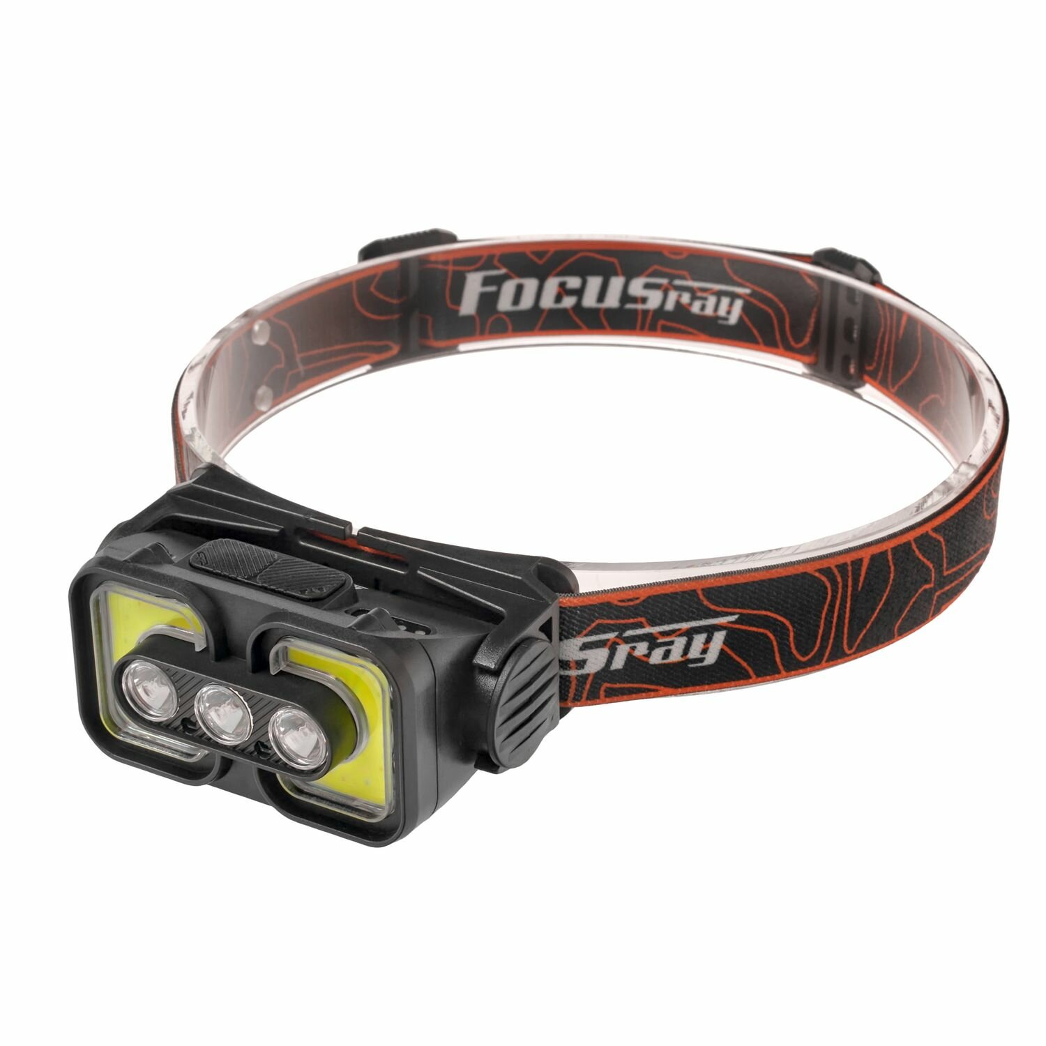 Фонарь налобный FOCUSray 1306 акку 18650 1200 мАН 3,7V индикатор заряда, сенсор,3 диода 3W +2 СОВ 3W 1/180, шт