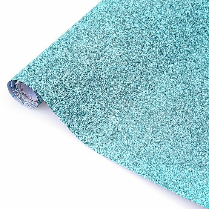 Самоклеящаяся пленка deVENTE С блестками, 45х100 см, бирюзовая, PP 100 мкм, в рулоне