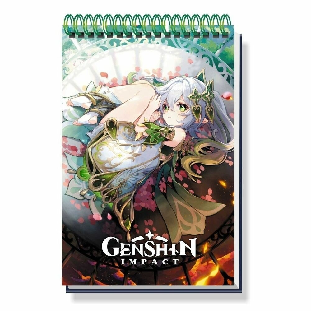 Блокнот для творчества Оригами cо стикерами и переводными татуировками A5, Геншин, Озарение луной травы (8223)