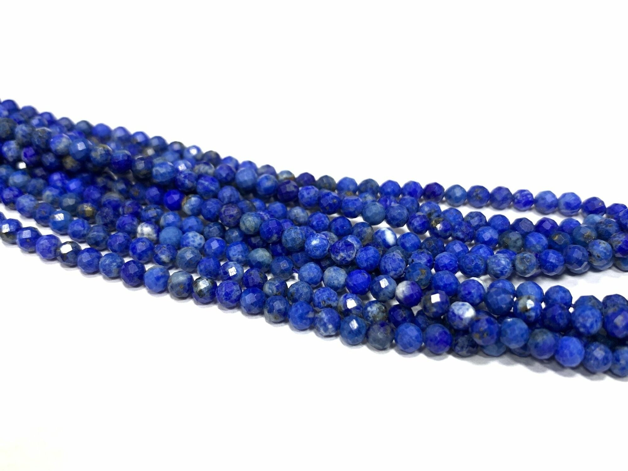 Бусины лазурит А граненый 3,5 мм (нить 19 см), Suntrim