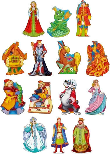 Комплекты вырубных плакатов Персонажи сказок 14 шт КБ-14796