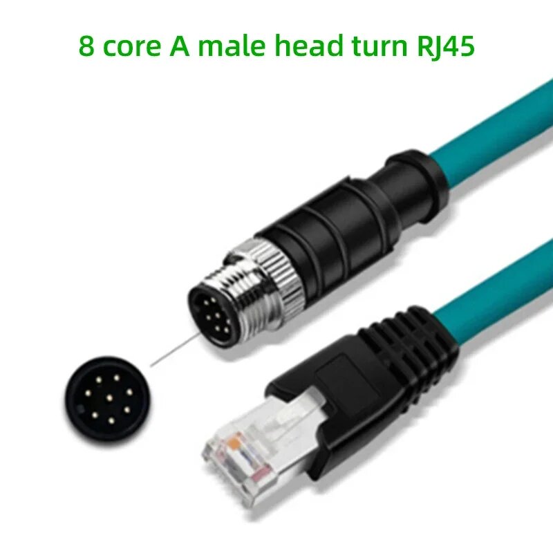 DIVEDEER M12 to RJ45 Connector Cable для Cognex 1M, 8Pin Male to RJ45