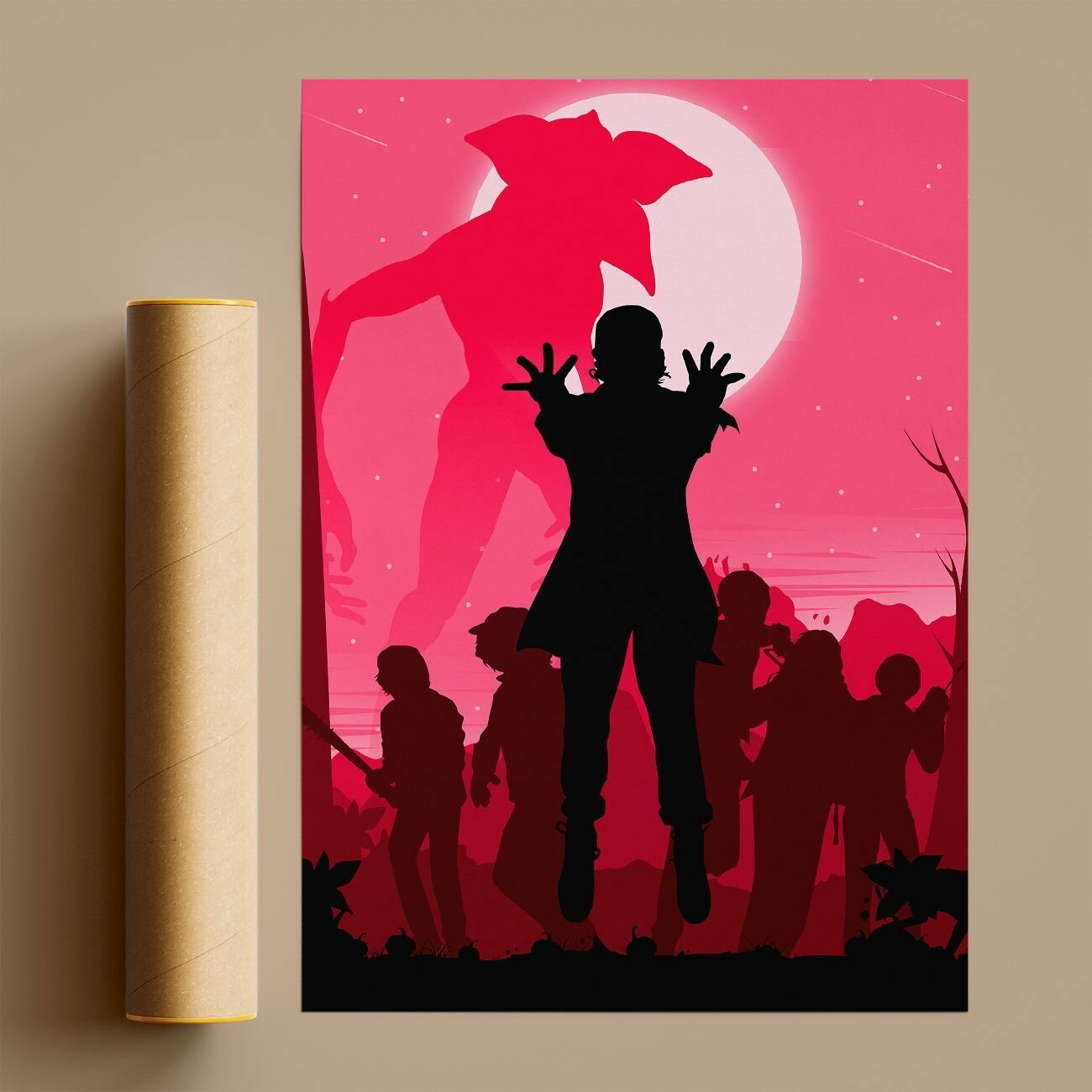 Постер Очень странные дела 30х40 см без рамы/ Stranger things/ Плакат по сериалу, для интерьера, в подарок