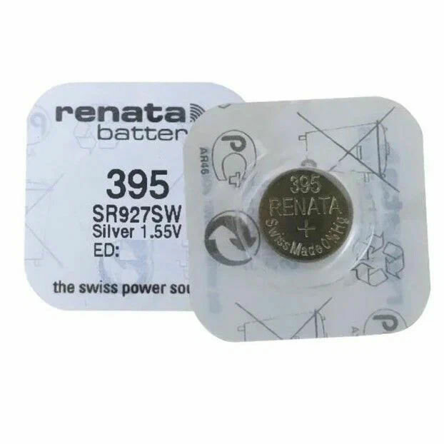 Батарейка для часов RENATA оксид-серебряная R395 (SR927 SW, SR57)(бл1)