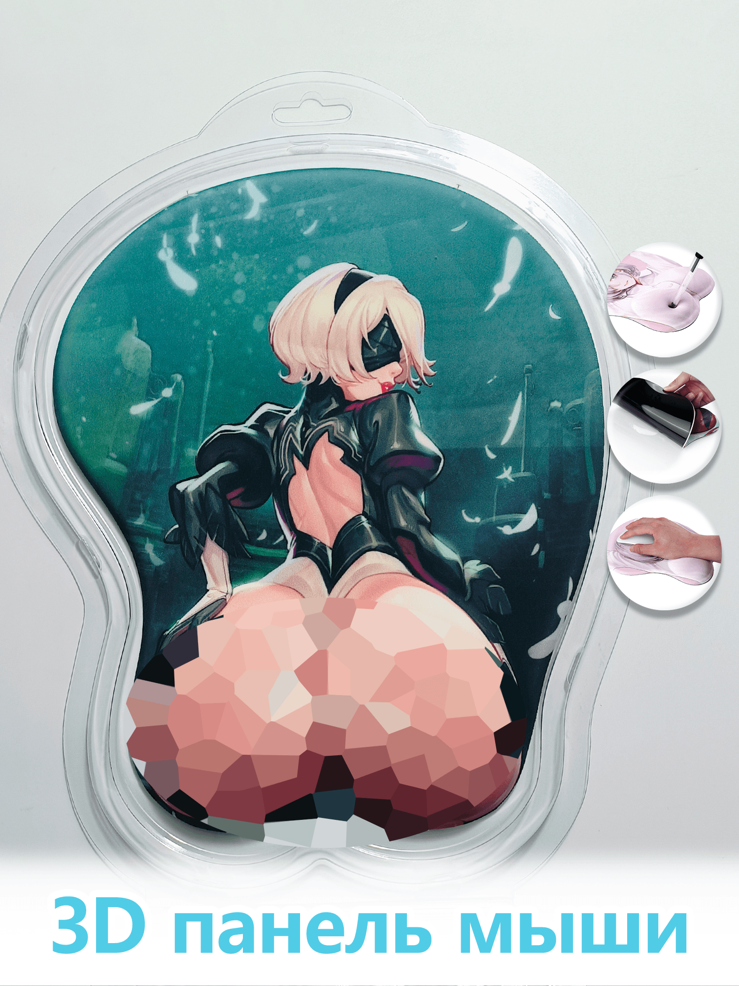 Компьютерный коврик для мышки аниме с подушечкой под запястье / Коврик для мышки аниме 3D