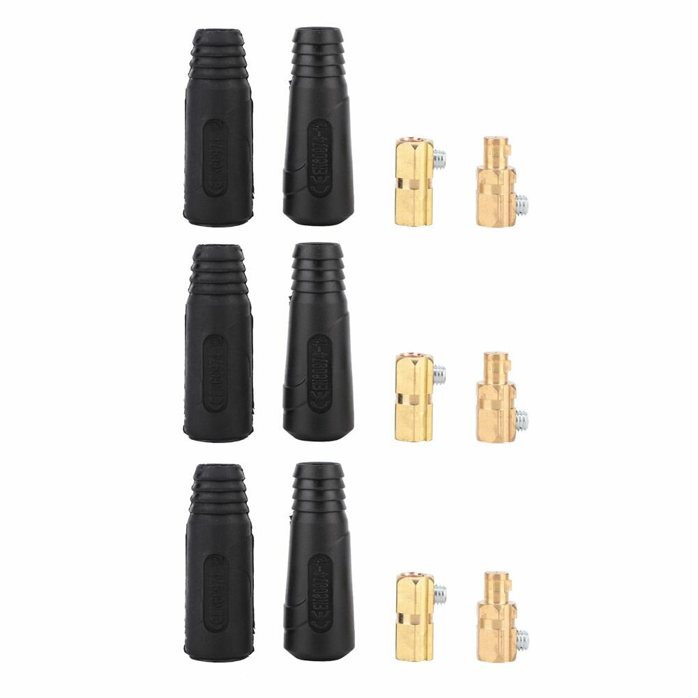 6psc Медный сварочный кабель европейского типа, быстрый соединитель 200-400A, соединитель сварочного провода (10-25)