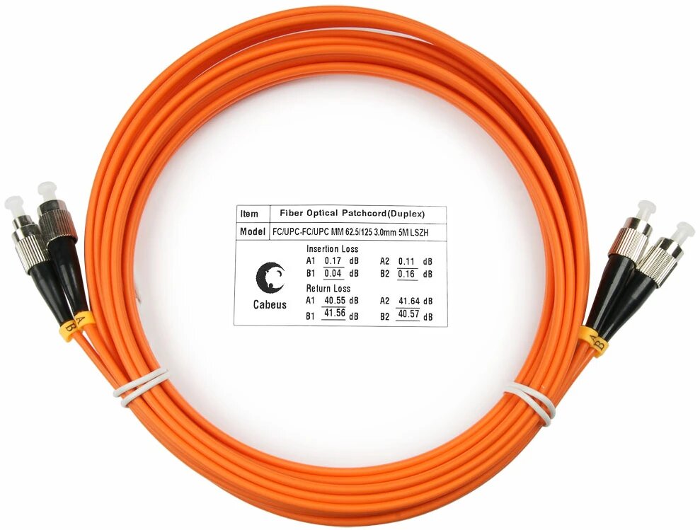 Патч-корд Cabeus 5м (FOP-62-FC-FC-5m)
