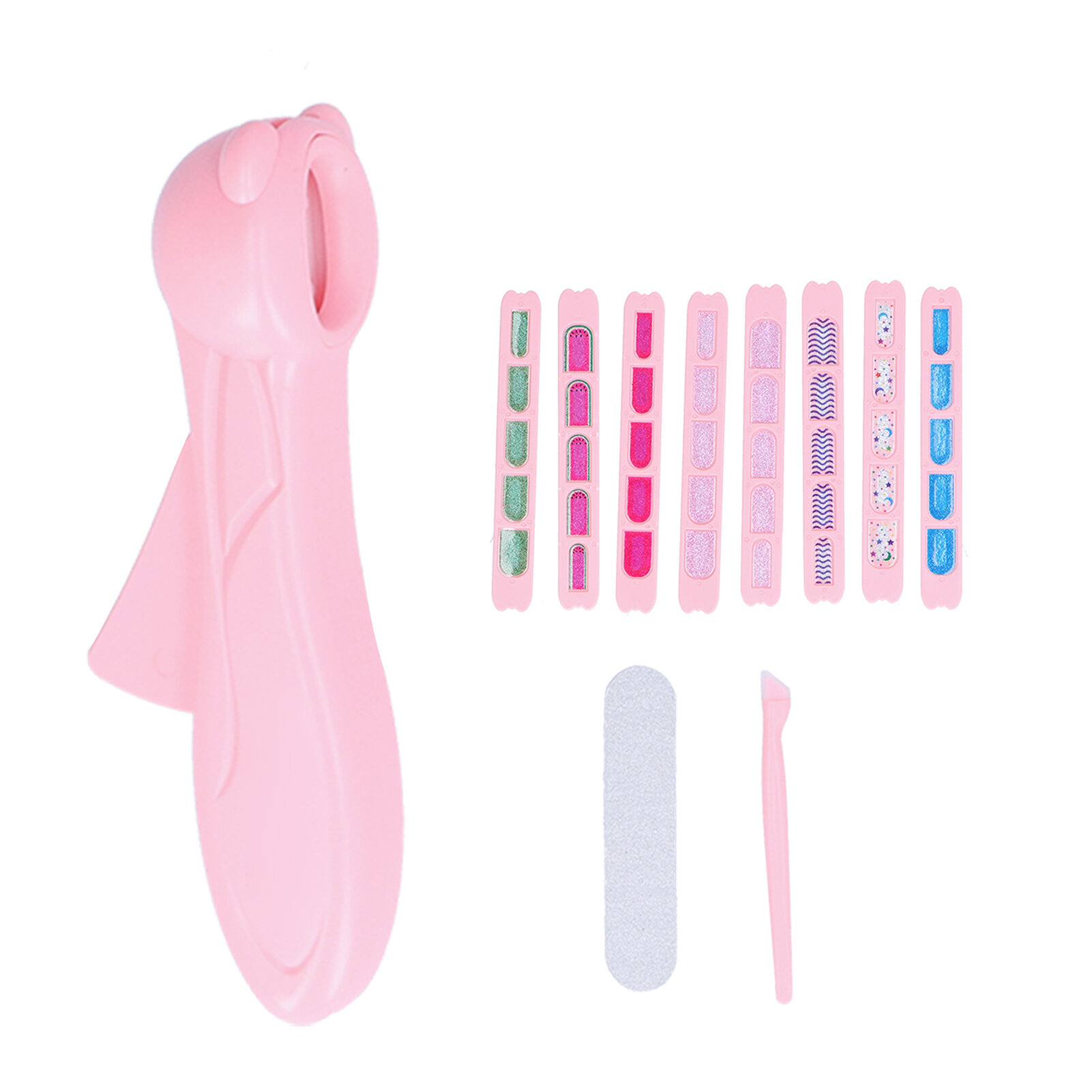 Набор машин для штамповки ногтей, блестящие наклейки, пилочка для ногтей, детский принтер для дизайна ногтей «сделай сам», набор