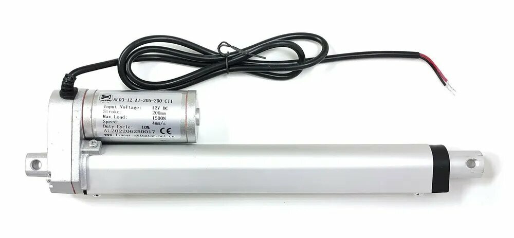 Линейный привод (актуатор) 12 В, длина хода 400 мм, 10 мм/с, 1000N
