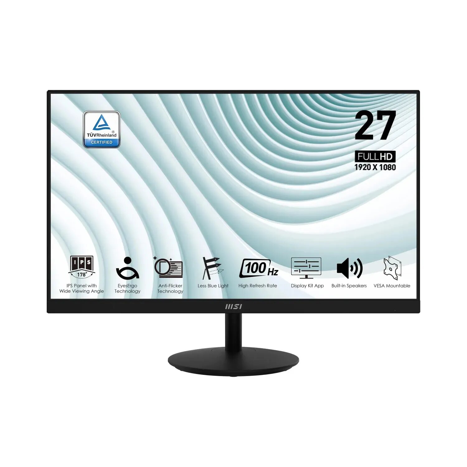 Монитор MSI PRO MP271A 100 Hz, 27 дюймов, разрешение Full HD