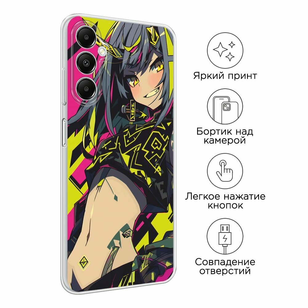 Чехол на Samsung Galaxy A05s / Самсунг Галакси A05s с принтом "Девушка в кибер костюме" — фото 1