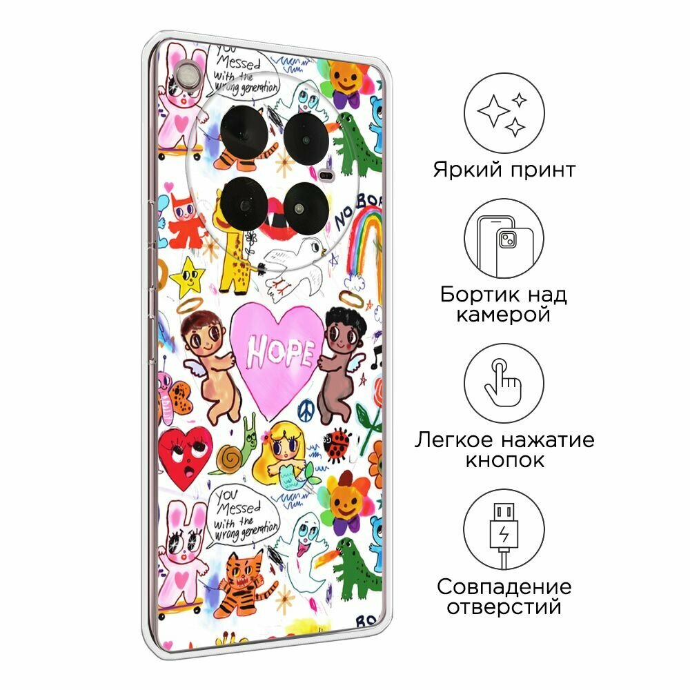 Чехол на Infinix Zero 40 4G / Инфиникс Зеро 40 4G с принтом "Милые рисунки" — фото 1