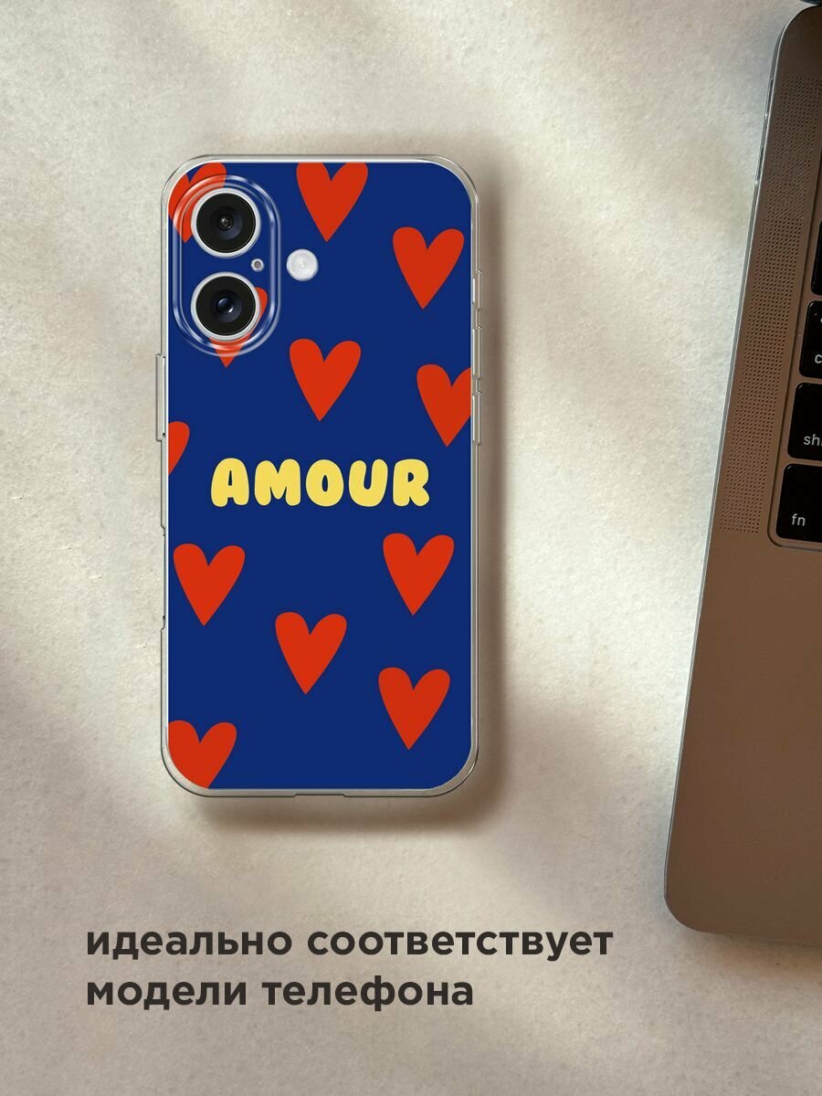Чехол на Apple iPhone 16 / Айфон 16 с принтом "Amour art - 14 февраля" — фото 1