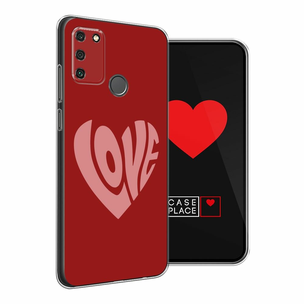 Чехол на Honor 9A / Хонор 9А с принтом "Love heart 1 - 14 февраля" — фото 1
