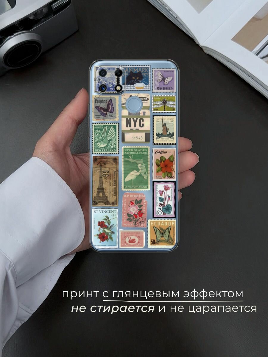 Силиконовый чехол на Realme C25/C25s / Реалми С25/C25s с принтом Марки — фото 1