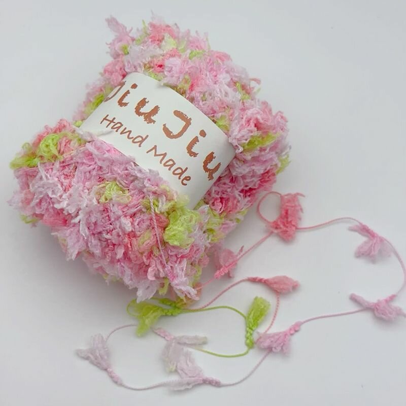 Декоративная пряжа "Рыбий хвост" смесовая нить для вязания рукоделия и скрапбукинга