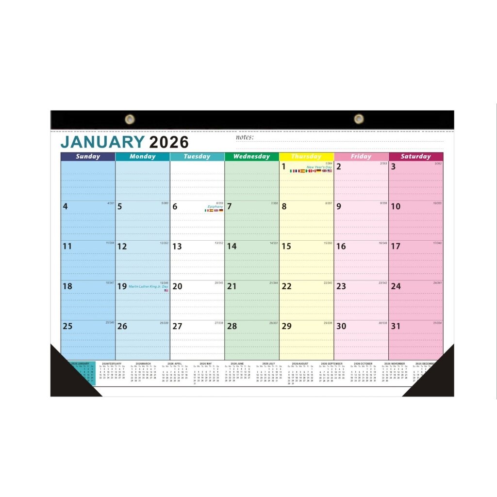 2026 2027 Английский Календарь YO Coil Настенный Календарь-018