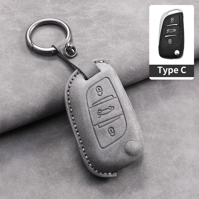 Кожаный Автомобильный флип-чехол для Peugeot 208 308 408 508 2008 3008 4008 5008 306 407 для Citroen C1 C3 C4 CACTUS C6 C8
