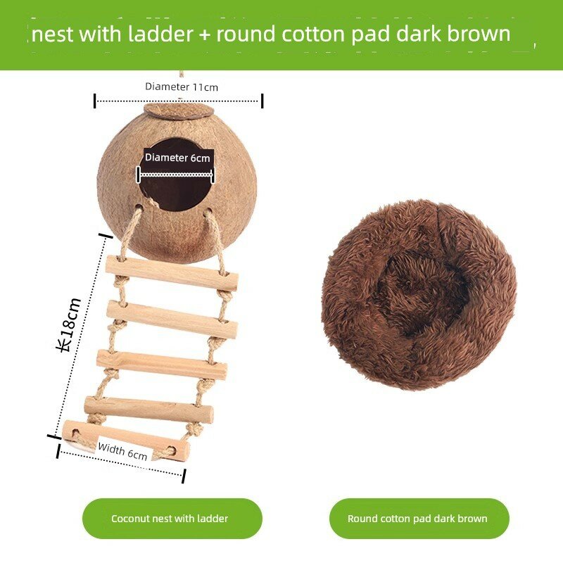 Кокосовое гнездо Weibicao: утепленный хлопковый наполнитель для зимы – коллекция для попугаев, неразлучников и