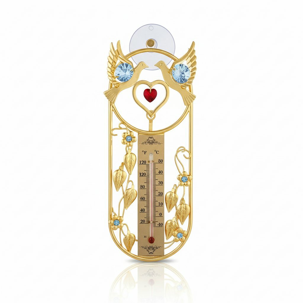 Термометр на липучке Голуби с цв. кр. AR-3739/1 Crystal Temptations США Металл, кристалл