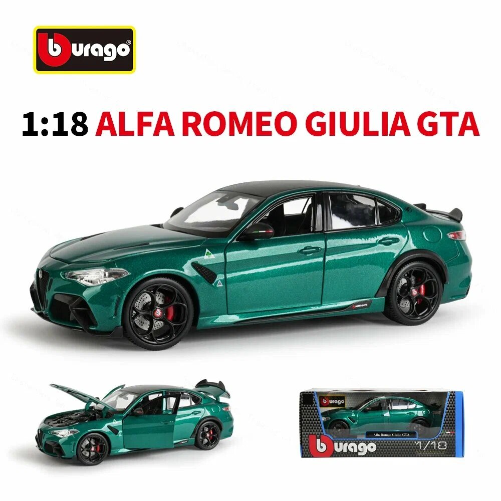 Bburago Alfa Romeo Giulia GTA металлическая модель автомобиля 1:18,(18-11048), Темно-зеленый