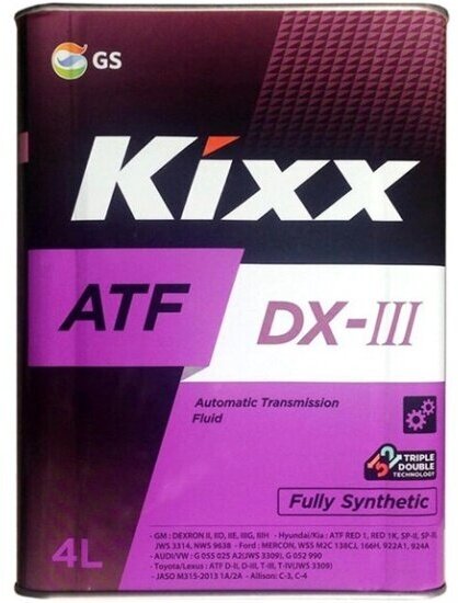 Трансмиссионное масло Kixx ATF DX-III синтетическое 4 л