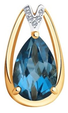 Подвеска, красное золото, 585 проба, Лондон топаз