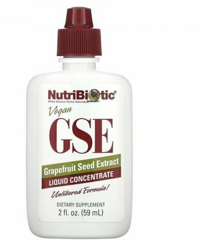 NutriBiotic, GSE веганский экстракт семян грейпфрута, жидкий концентрат, 59 мл