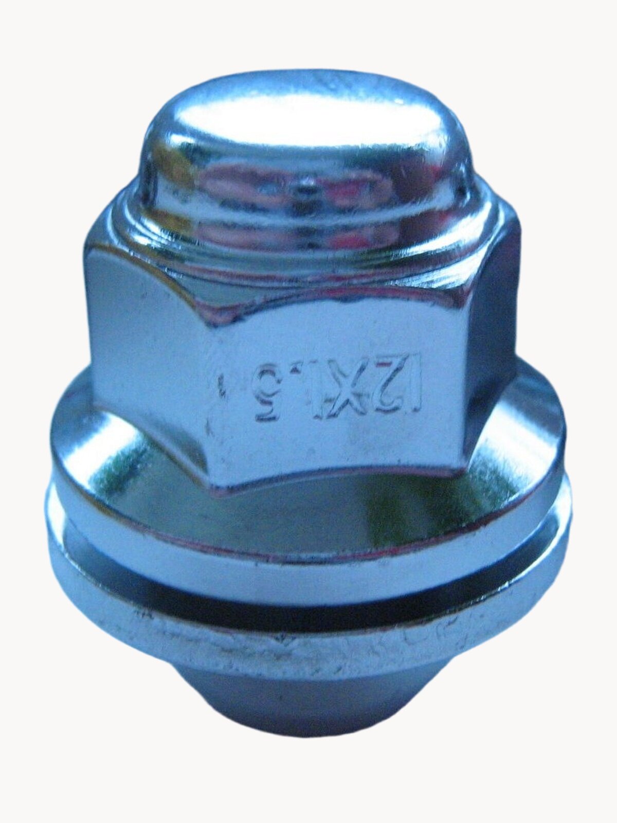 Гайка колесная M12 x 1,5 х 37,5 хром, пресс-шайба, аналог Toyota, Mitsubishi, MR455707, 90084-94001, 90942-01033, Jaguar C2C35294 (21 ключ вместо 19)