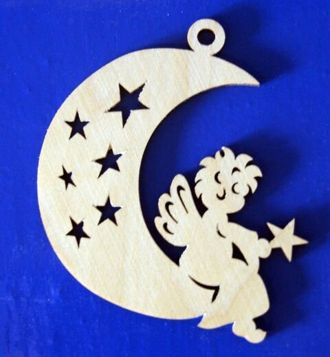 Созвездие Заготовка из фанеры. Подвеска Ангел с месяцем.