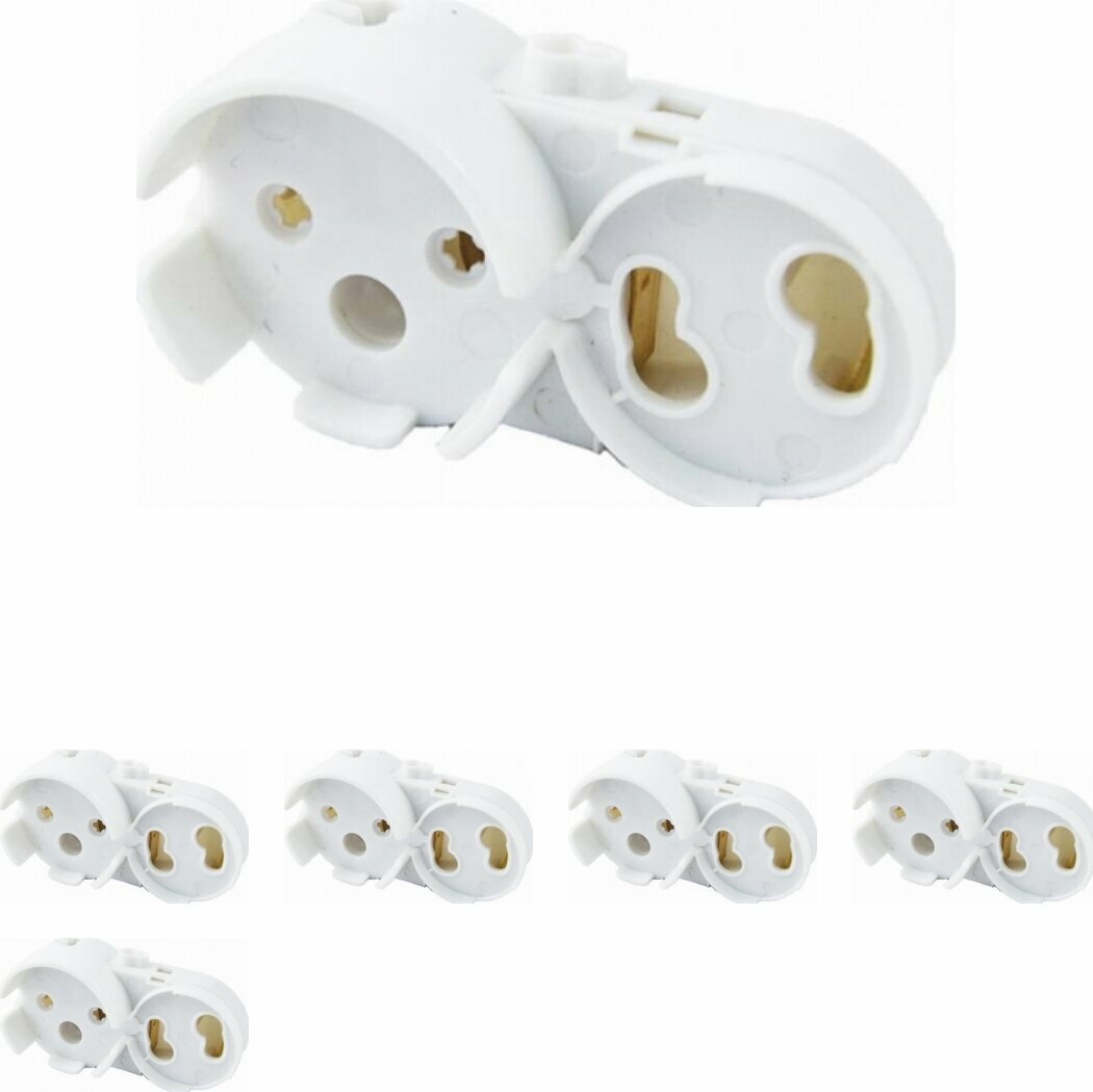 Патрон TDM Electric G13 накидной со стартеродержателем для люминесцентных ламп белый (комплект из 5 шт.)