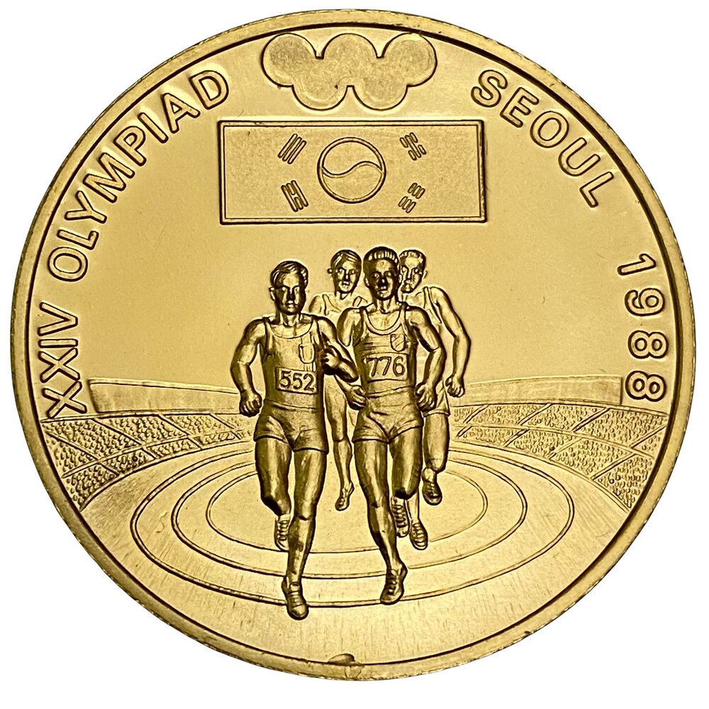 Германия, настольная медаль "Олимпийские игры в Сеуле - государственная лотерея" 1988 г.