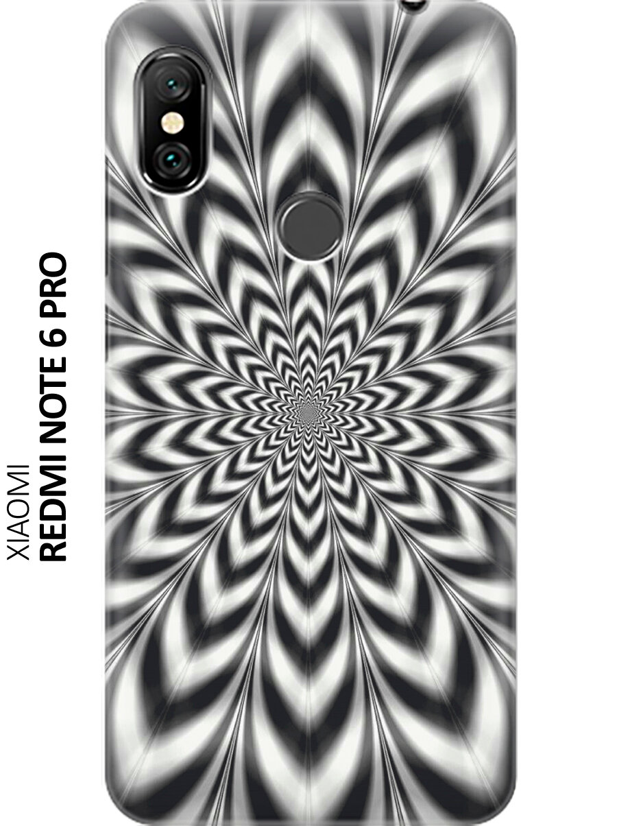 Силиконовый чехол Черно-белая иллюзия на Xiaomi Redmi Note 6 / Note 6 Pro / Сяоми Редми Ноут 6 / Ноут 6 Про