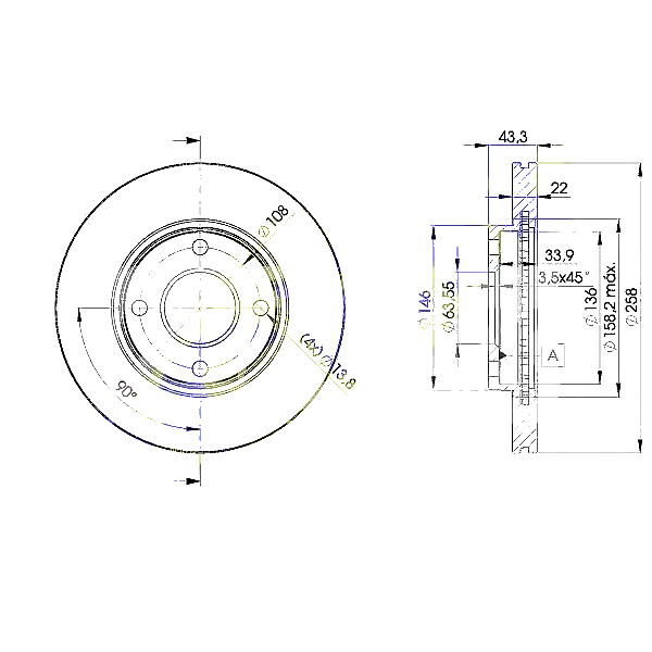ICER 78BD5344-2 (1148202 / 1320585 / 1323620) диск тормозной