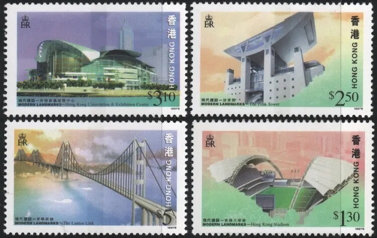 Почтовые марки Гонконг 1997г. "Современные достопримечательности" Архитектура, Мосты MNH