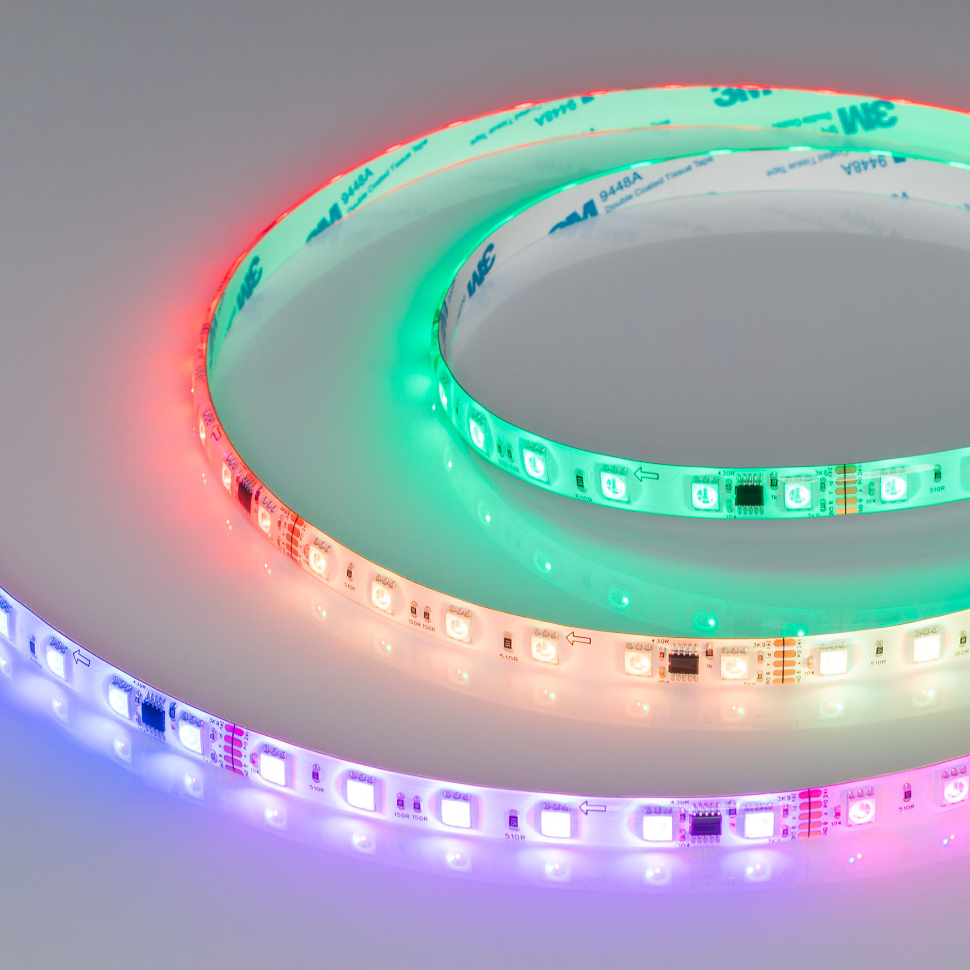 Лента светодиодная Arlight Лента герметичная DMX-SE-B60-10mm 24V RGB-PX6 (14 W/m, IP65, 5060, 5m) (Arlight, бегущий огонь), 5м