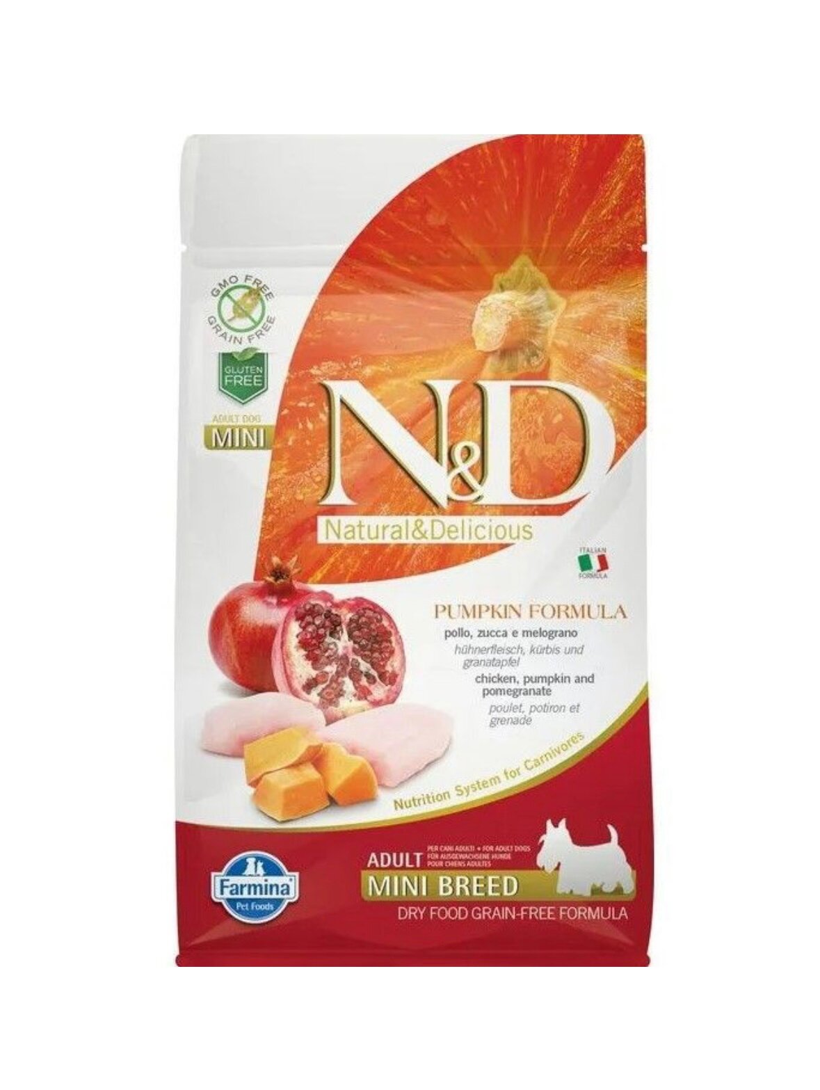 Сухой корм Farmina ND Dog Pumpkin Chicken / Pomegranate Adult MINI для взрослых собак мелких пород с курицей и гранатом, 800г