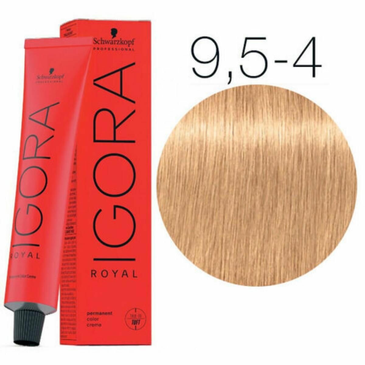 Schwarzkopf Igora Royal - 9,5-4 Светлый блондин пастельный бежевый Стойкая крем-краска для волос 60 мл