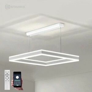 Estares св-к-люстра св/д управл. STELLA 100WS(10000Lm) 2K-4K-6K 500x500x1200 пульт ДУ белый IP20