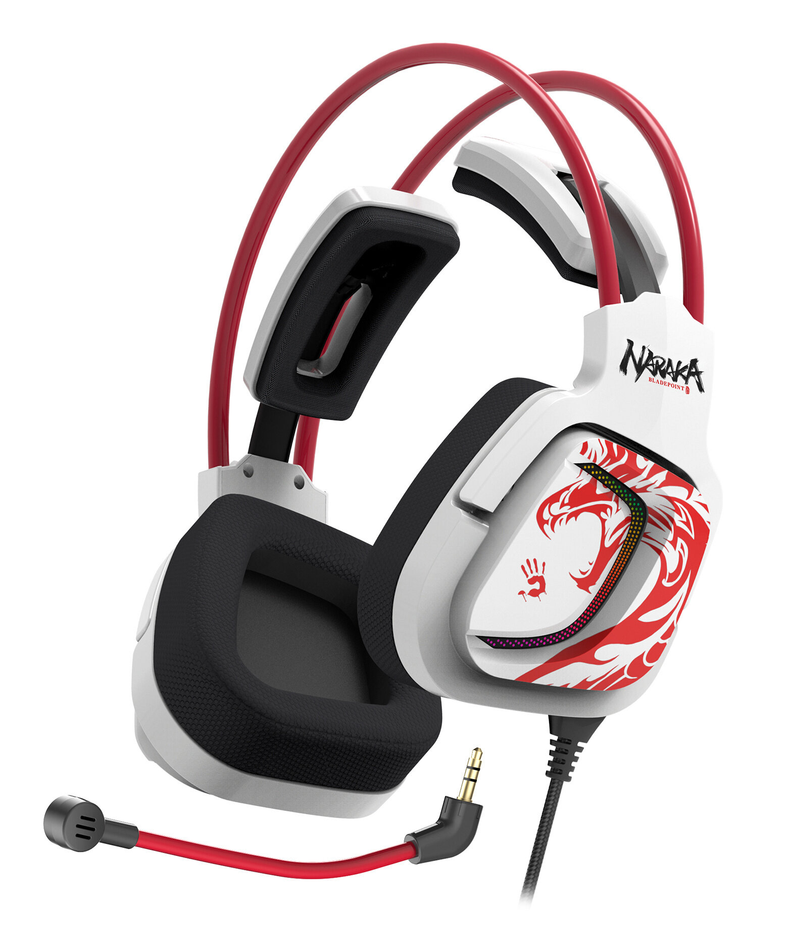 Гарнитура игровая A4Tech Bloody G575 Naraka, белый/красный (g575 naraka)